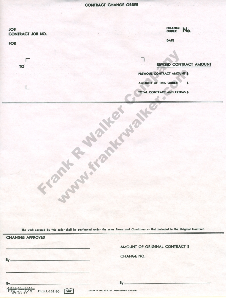 Frank R Walker - Contract Change Order Form L-101-SO